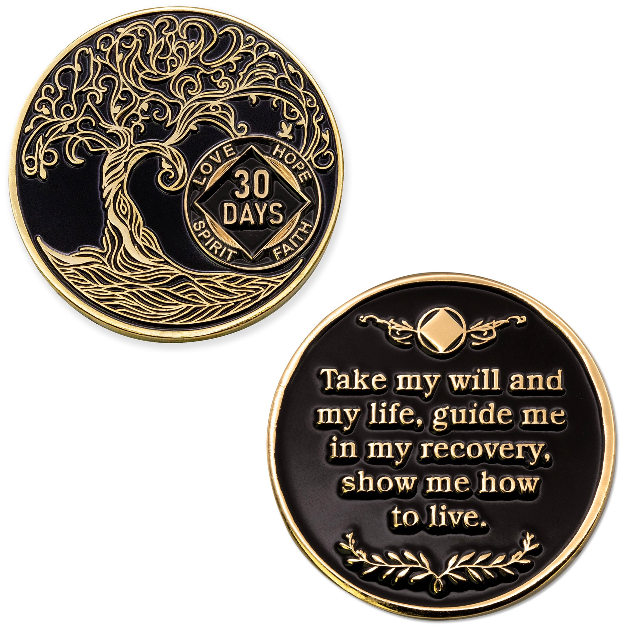 30 Days Twisted Tree of Life NA Medallion/Chip/Coin Black + Velvet Box ...