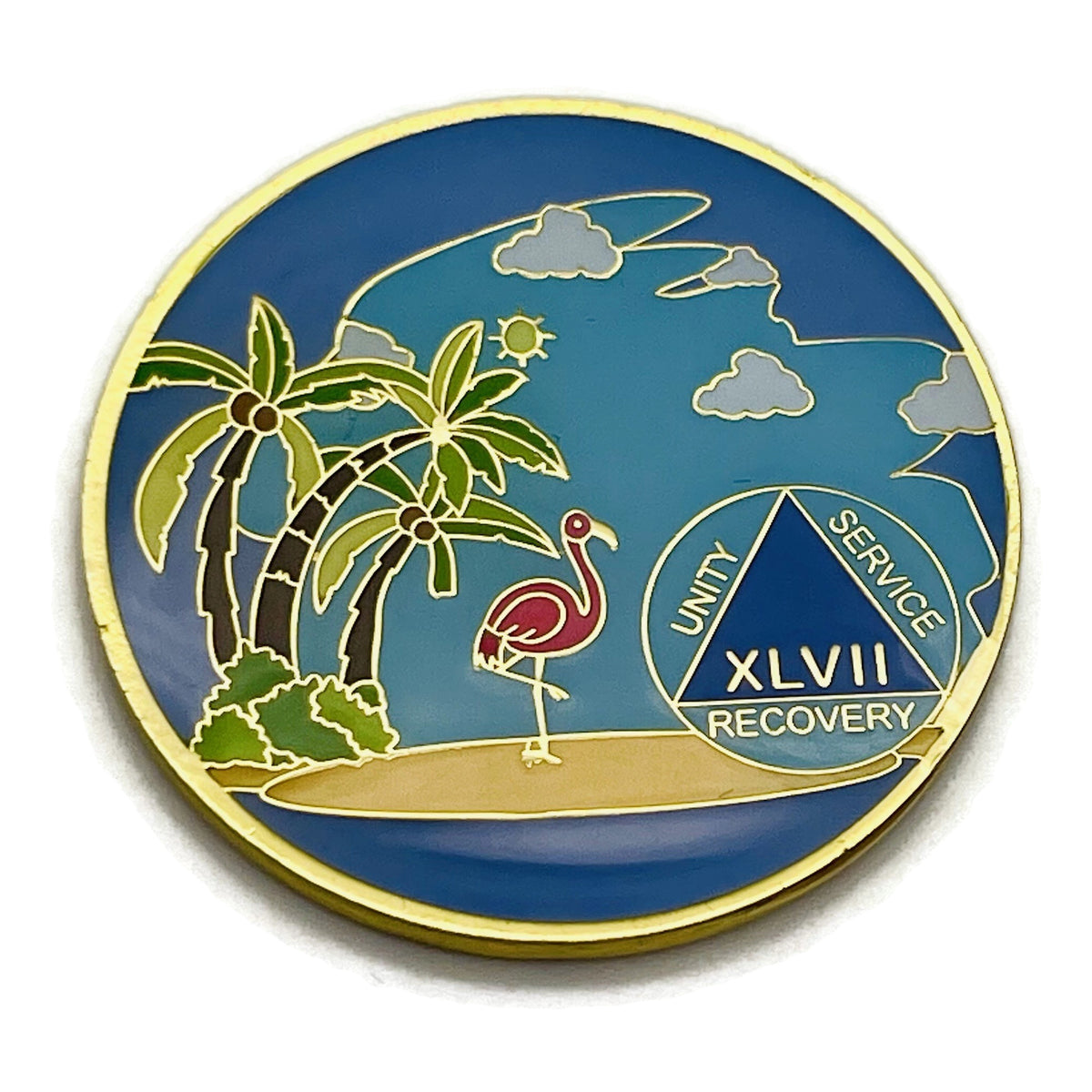 47 Year Beach Themed Specialty AA Recovery Medallion/Chip/Coin — AA ...