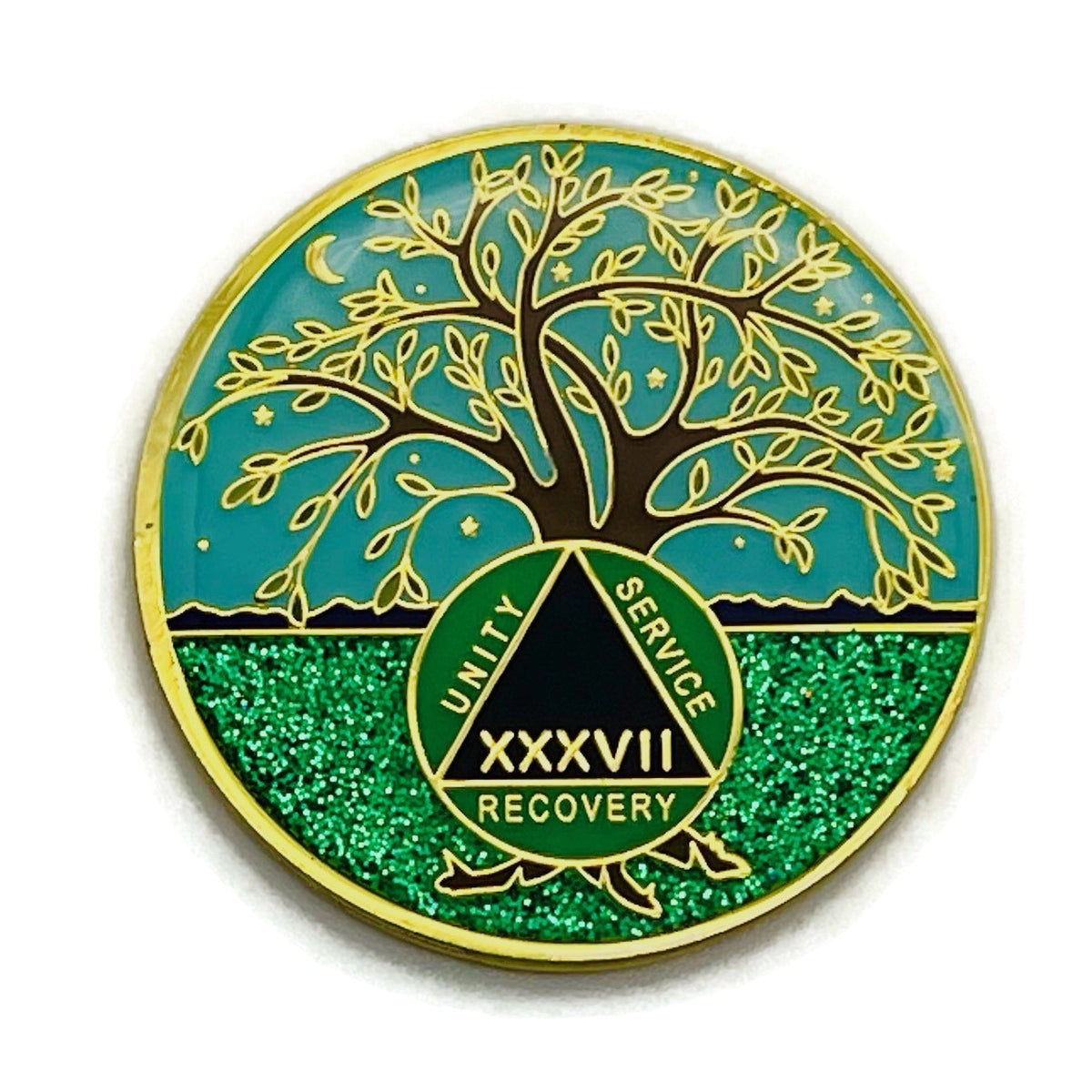 37 Year Tree of Life Specialty AA Recovery Medallion/Chip/Coin - Blue ...