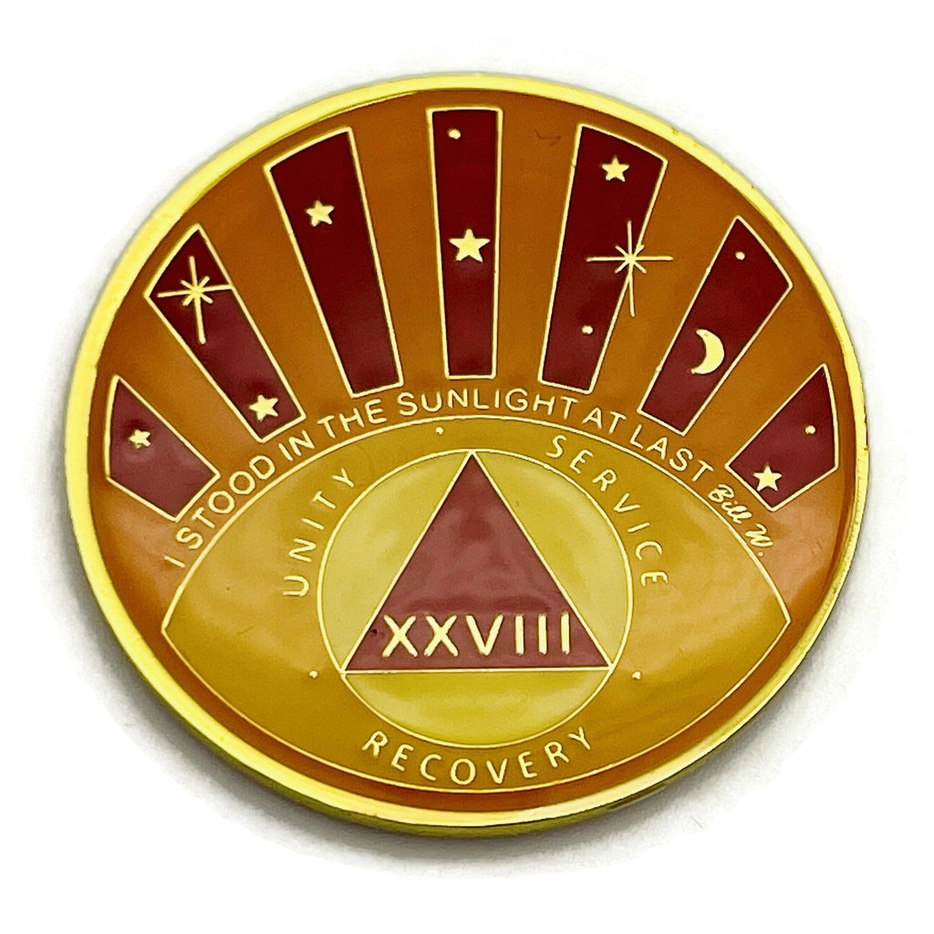 28 Year AA Medallions - Twenty-Eight Year Alcoholics Anonymous Coins ...