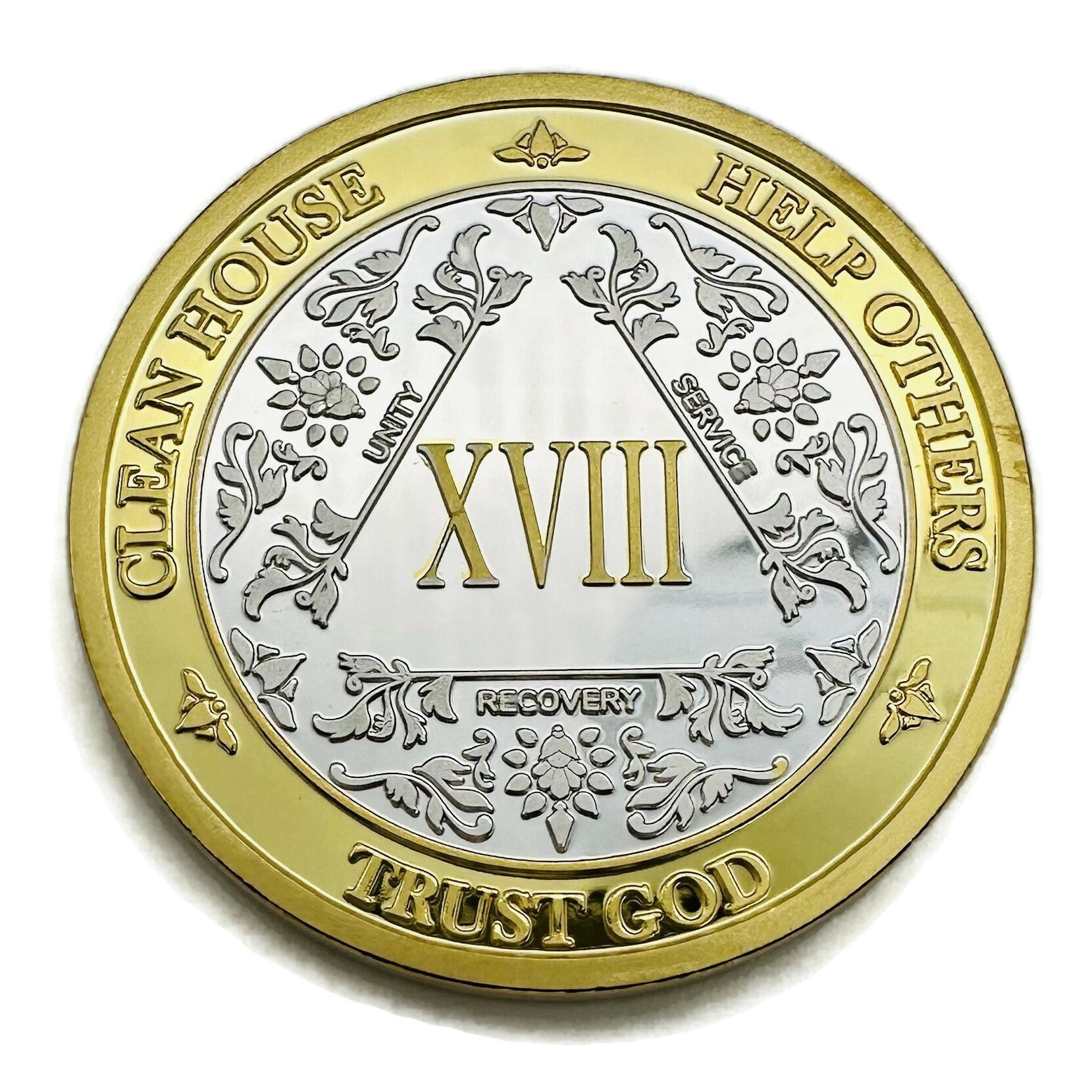 1 to 50 Year 40mm Gold & Silver AA Bi-Plate Fancy Medallion/Chip/Coin ...