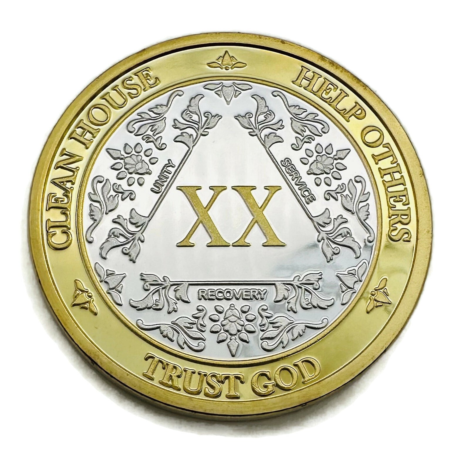 1 to 50 Year 40mm Gold & Silver AA Bi-Plate Fancy Medallion/Chip/Coin ...