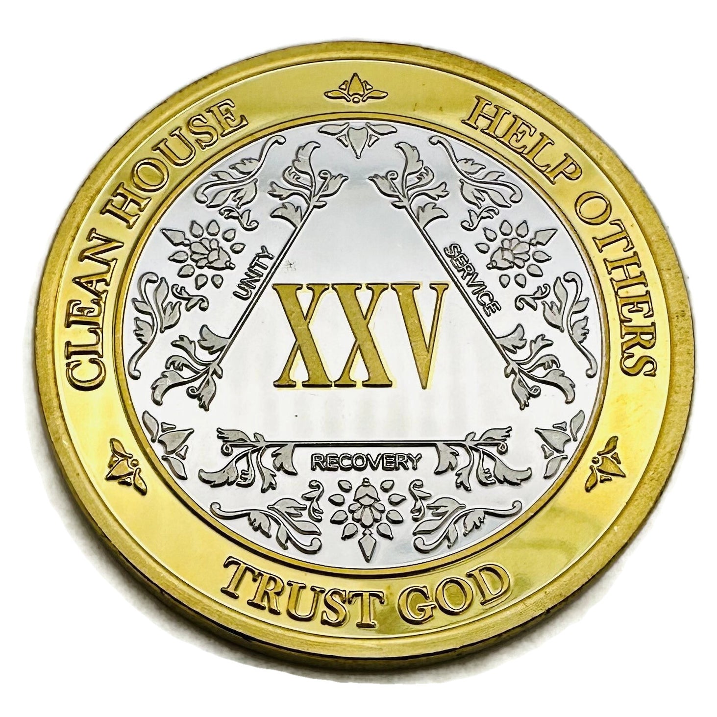 1 to 50 Year 40mm Gold & Silver AA Bi-Plate Fancy Medallion/Chip/Coin ...