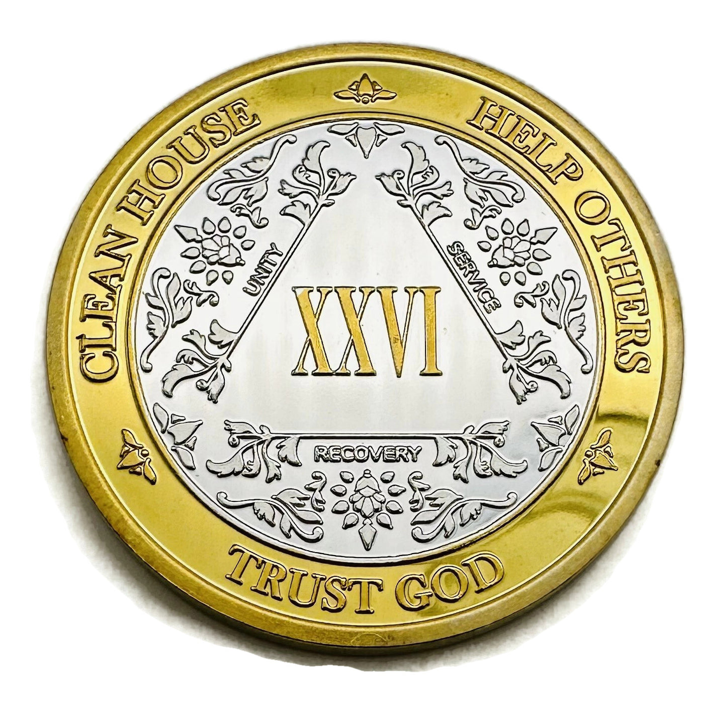 1 to 50 Year 40mm Gold & Silver AA Bi-Plate Fancy Medallion/Chip/Coin ...