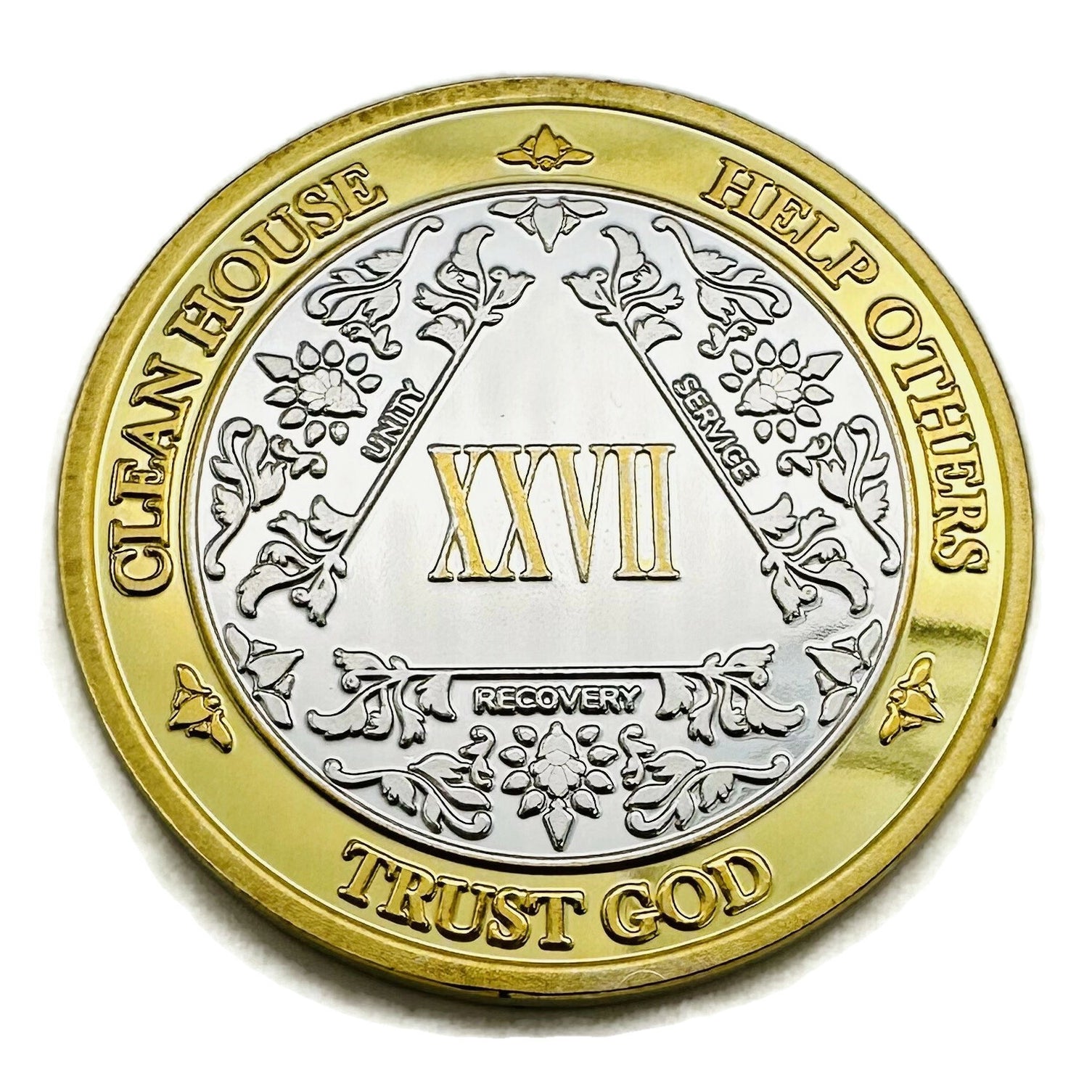 1 to 50 Year 40mm Gold & Silver AA Bi-Plate Fancy Medallion/Chip/Coin ...