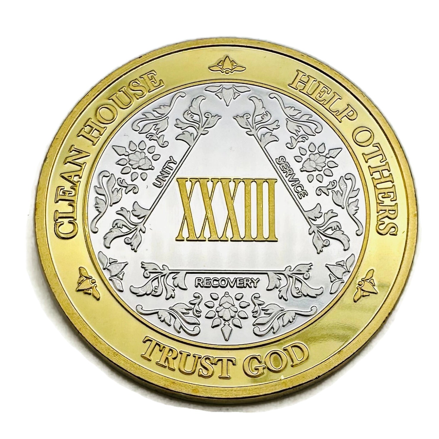 1 to 50 Year 40mm Gold & Silver AA Bi-Plate Fancy Medallion/Chip/Coin ...