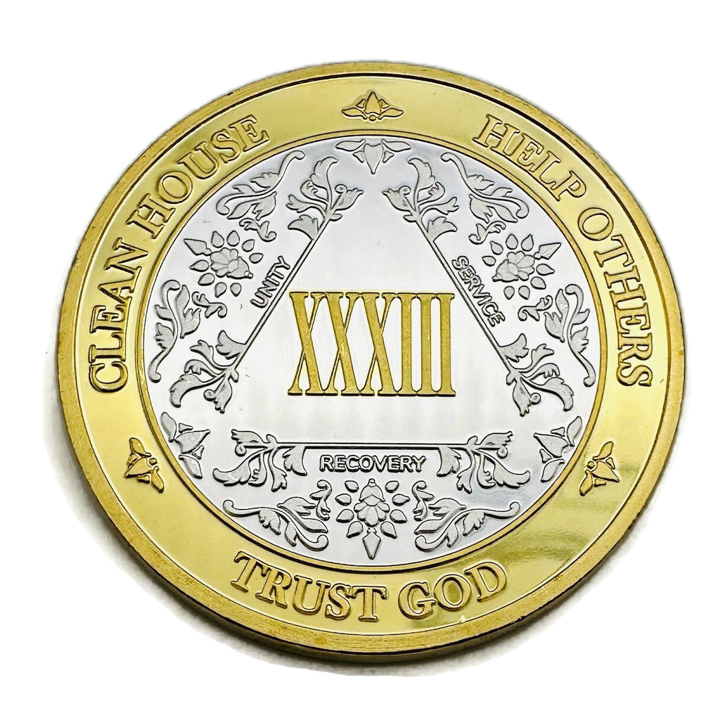 33 Year AA Medallions - Thirty-Three Year Alcoholics Anonymous Coins ...