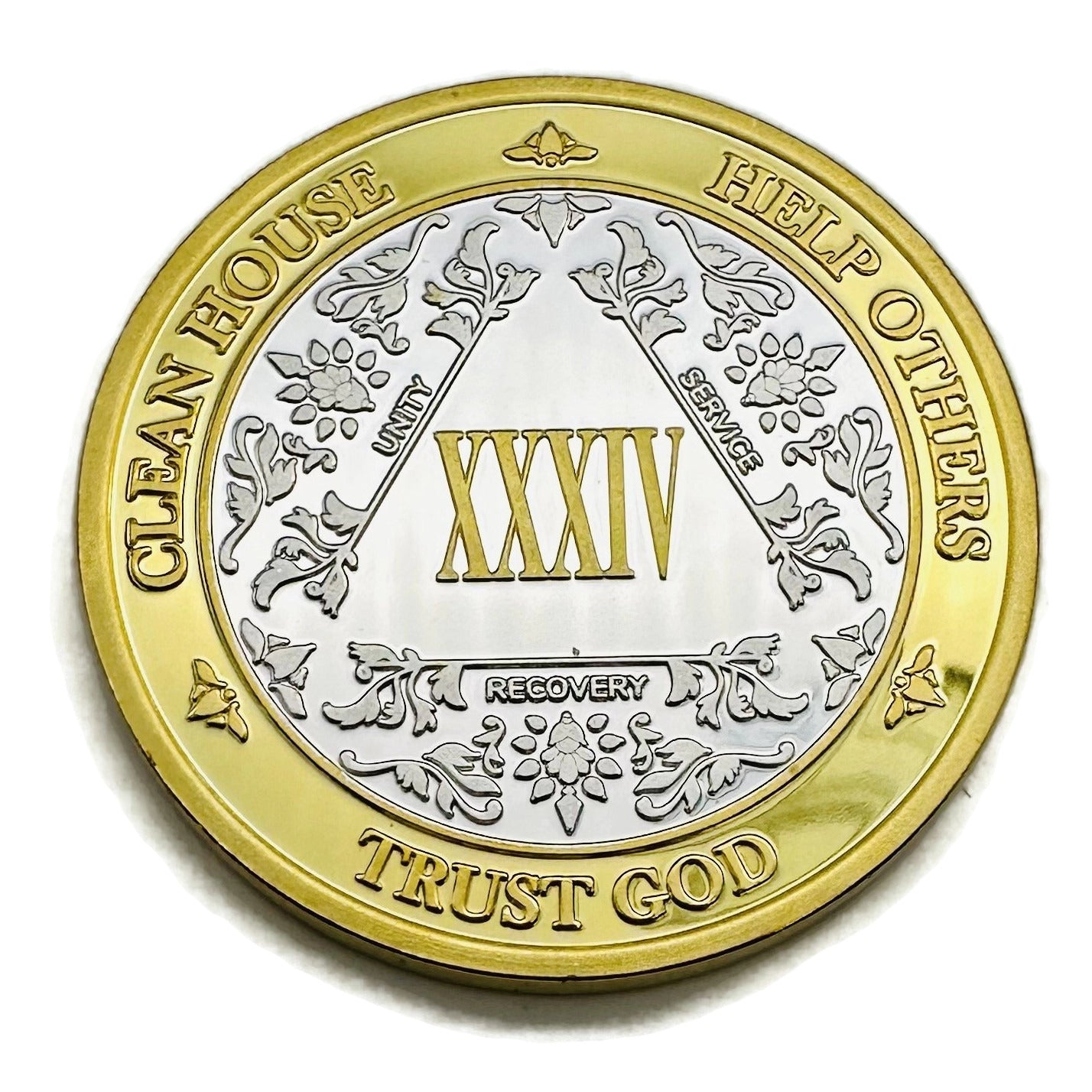 1 to 50 Year 40mm Gold & Silver AA Bi-Plate Fancy Medallion/Chip/Coin ...