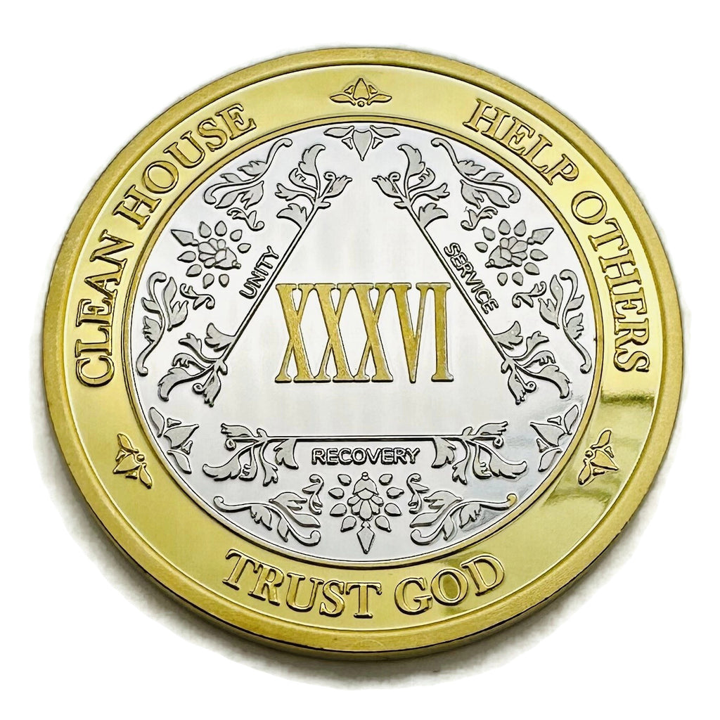 36 Year AA Medallions - Thirty-Six Year Alcoholics Anonymous Coins and ...