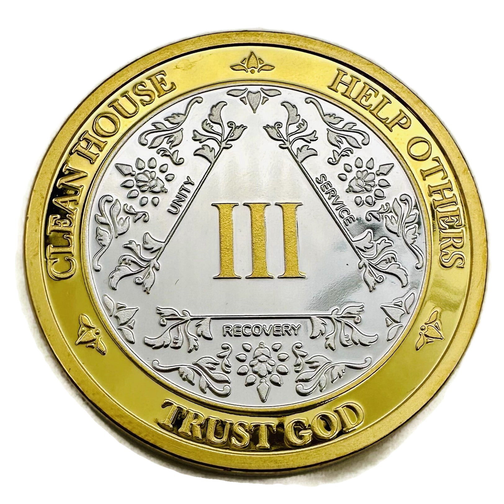 1 to 50 Year 40mm Gold & Silver AA Bi-Plate Fancy Medallion/Chip/Coin ...