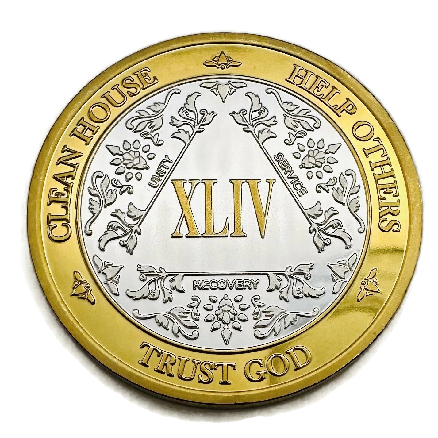 1 to 50 Year 40mm Gold & Silver AA Bi-Plate Fancy Medallion/Chip/Coin ...