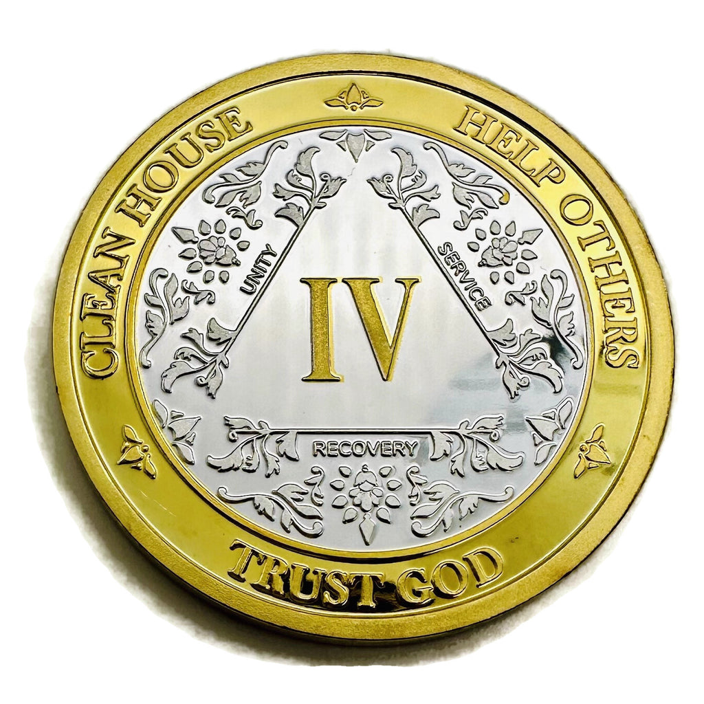 4 Year AA Medallions - Four Year Alcoholics Anonymous Coins and Chips ...
