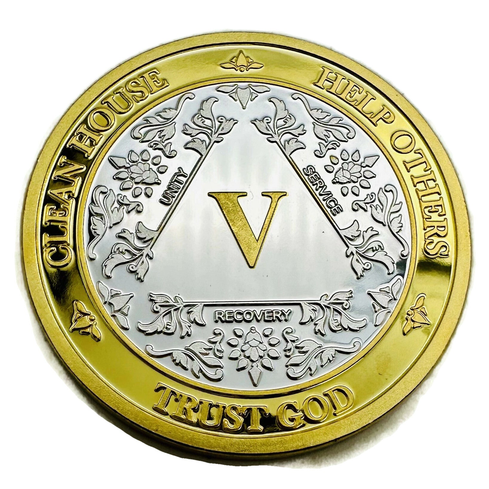 1 to 50 Year 40mm Gold & Silver AA Bi-Plate Fancy Medallion/Chip/Coin ...