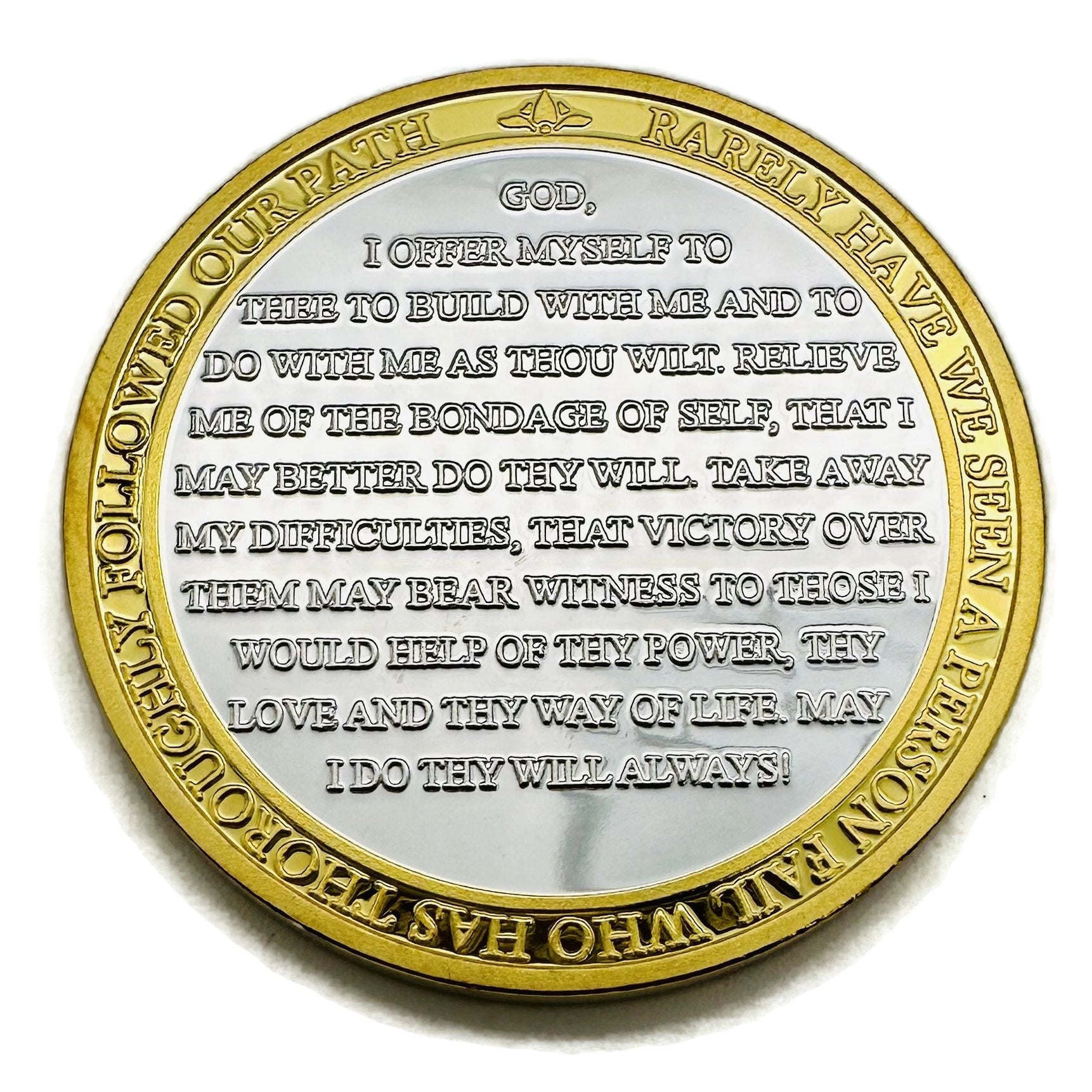 24K Gold & Sterling Silver 30 Year AA Medallion - Bi-Plate Fancy Chip ...
