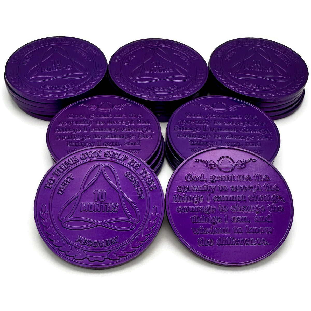 25 Pack Sobriety Mint Aluminum AA Meeting Newcomer Chips - 10 Months ...