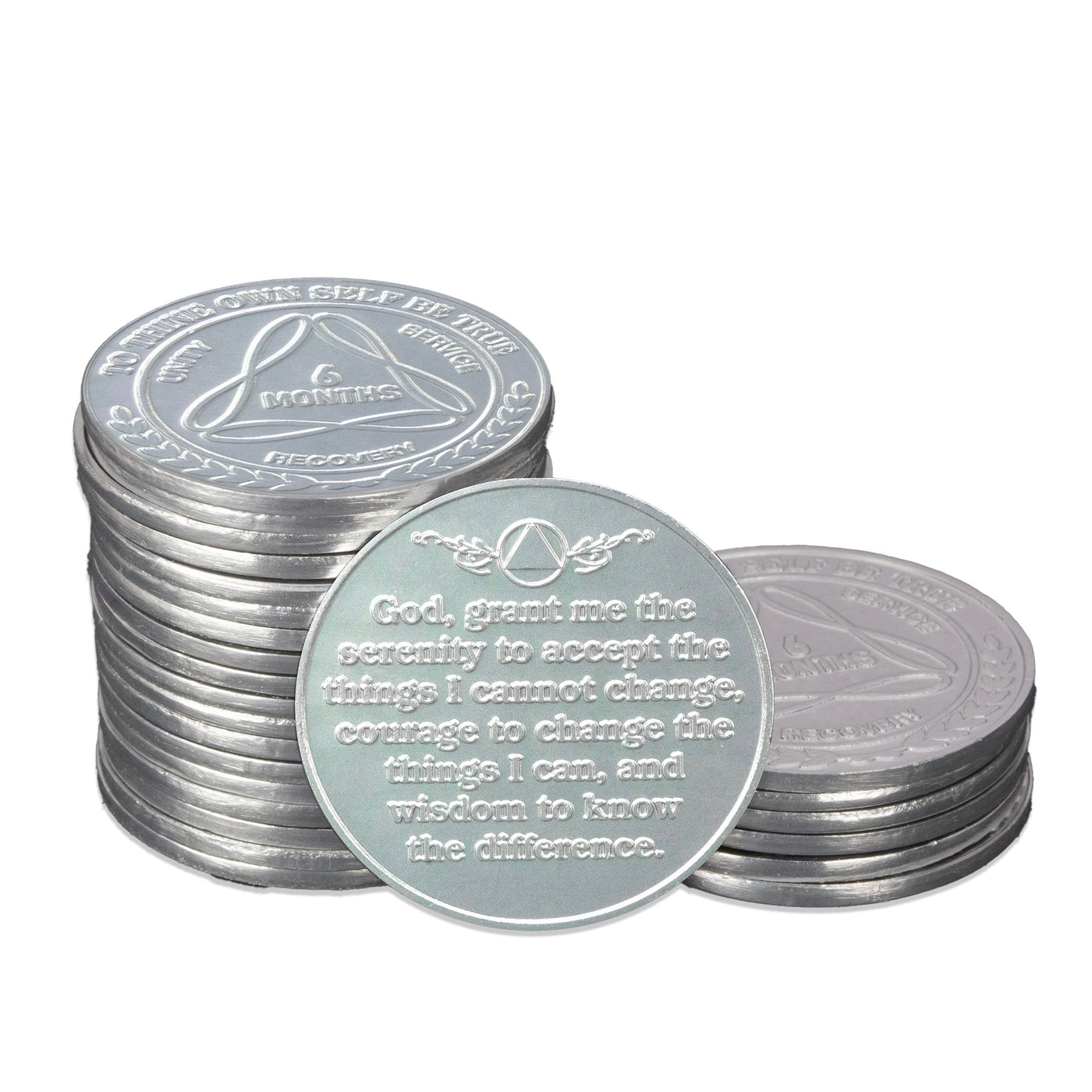 24 Hours to 11 Months Infinity Aluminum AA Meeting Chips - 25 Packs ...