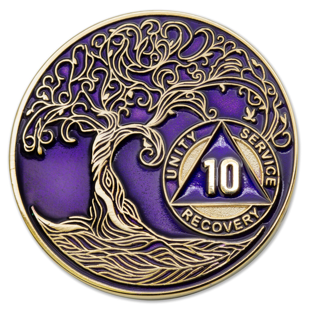 10 Year AA Medallions - Ten Year Alcoholics Anonymous Coins and Chips ...