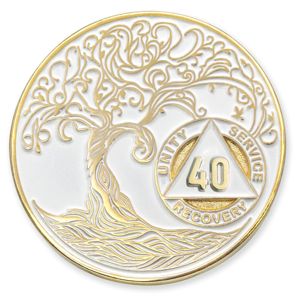40 Year AA Medallions - Forty Year Alcoholics Anonymous Coins and Chips ...