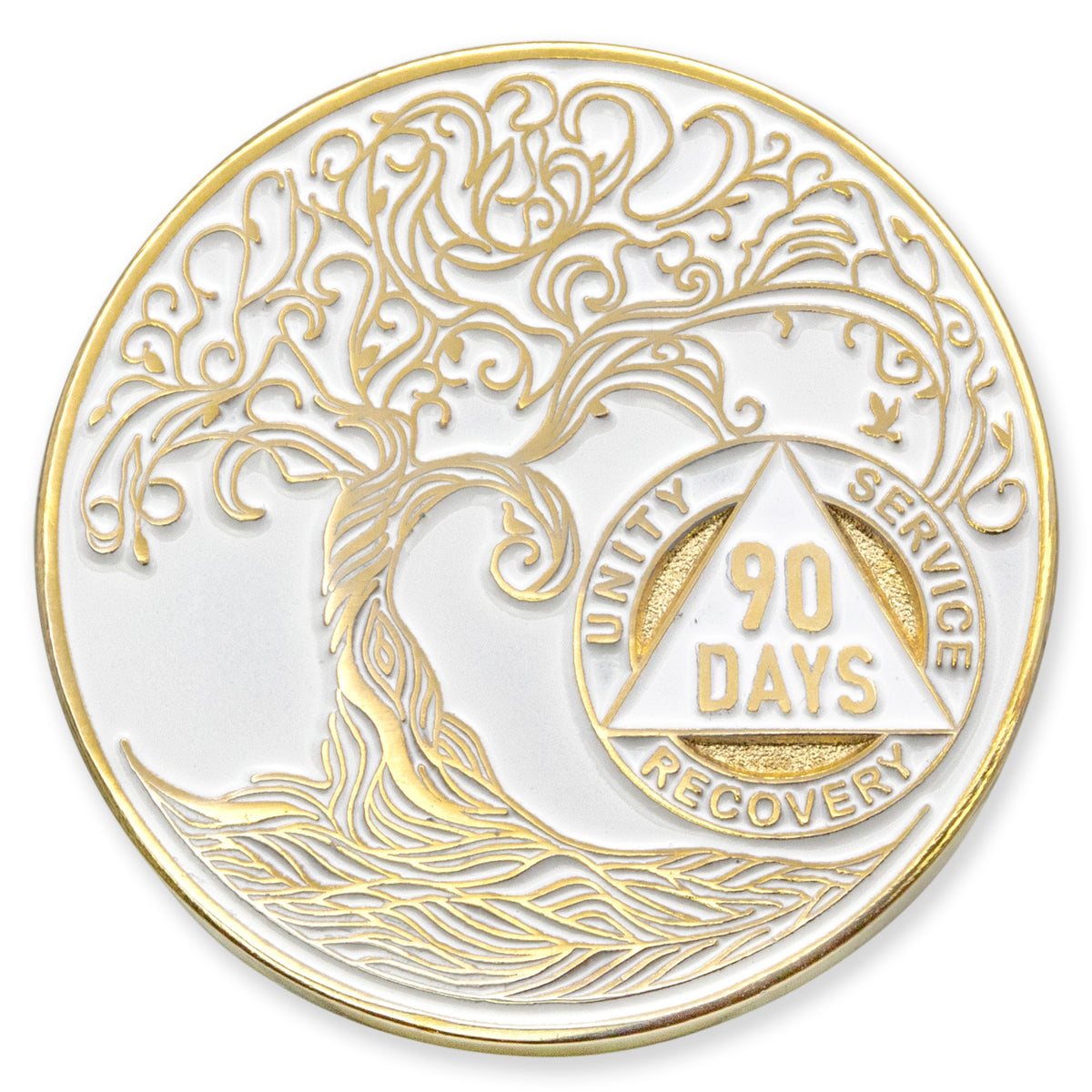90 Days Twisted Tree of Life Sobriety Mint AA Medallion/Chip White — AA ...