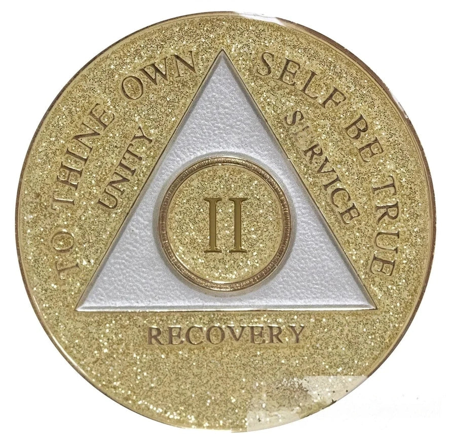 Recovery Mint 2 Year AA Medallion - Tri-Plate Two Year Chip/Coin - Gol ...