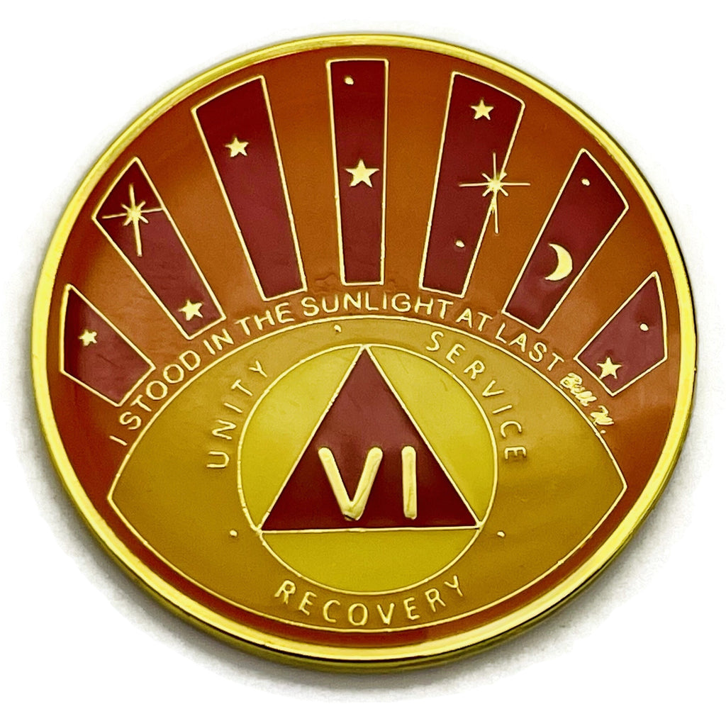6 Year AA Medallions - Six Year Alcoholics Anonymous Coins and Chips ...