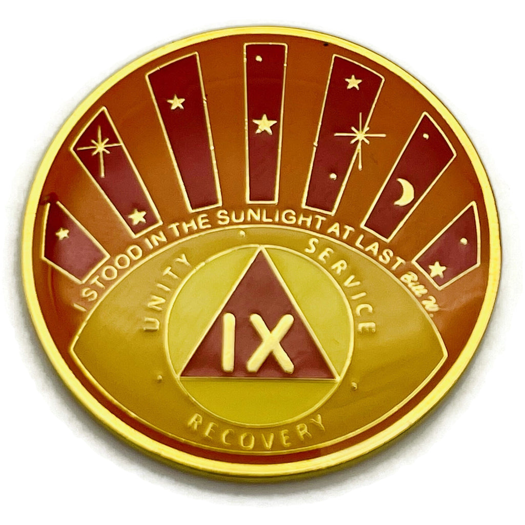 9 Year AA Medallions - Nine Year Alcoholics Anonymous Coins and Chips ...