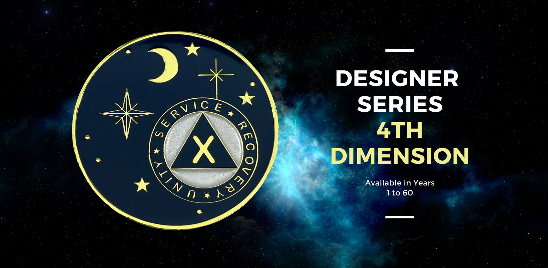 1 to 40 Year 4th Dimension Rocket Specialty AA Recovery Medallion/Chip ...