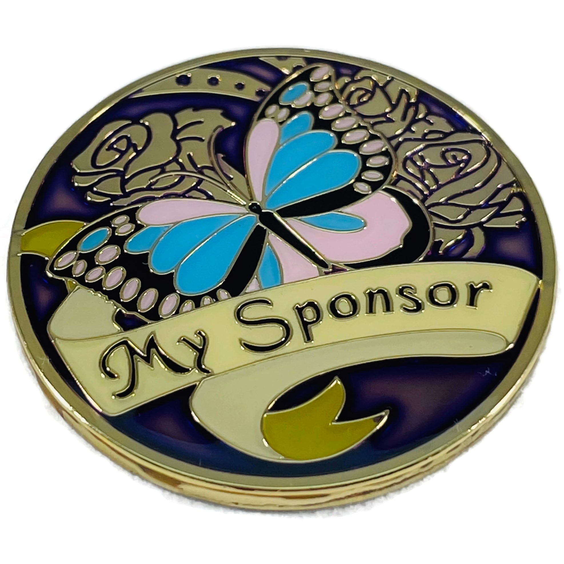My Sponsor Specialty Women's AA/NA Butterfly Medallion - Purple/Gold ...