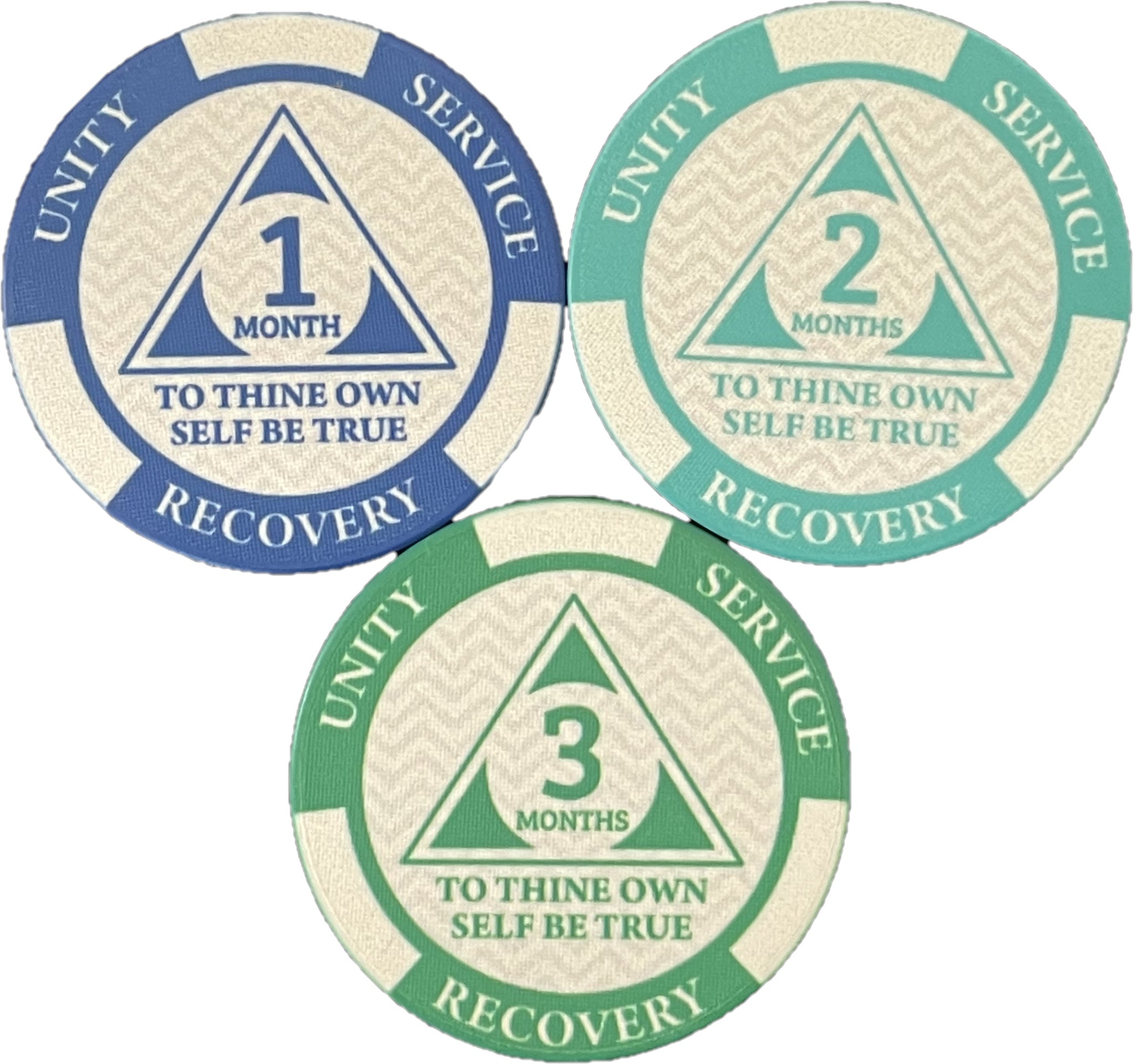 Poker Chip Style AA Meeting Chips - 1 to 11 Months Sobriety Coins — AA ...