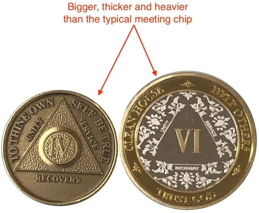 1 to 50 Year 40mm Gold & Silver AA Bi-Plate Fancy Medallion/Chip/Coin ...