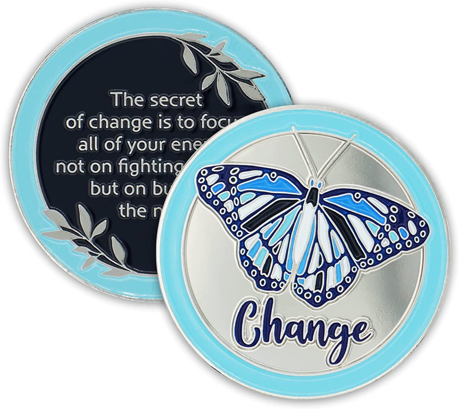 Change Butterfly AA/NA Affirmation Sobriety/Recovery Medallion - Blue ...