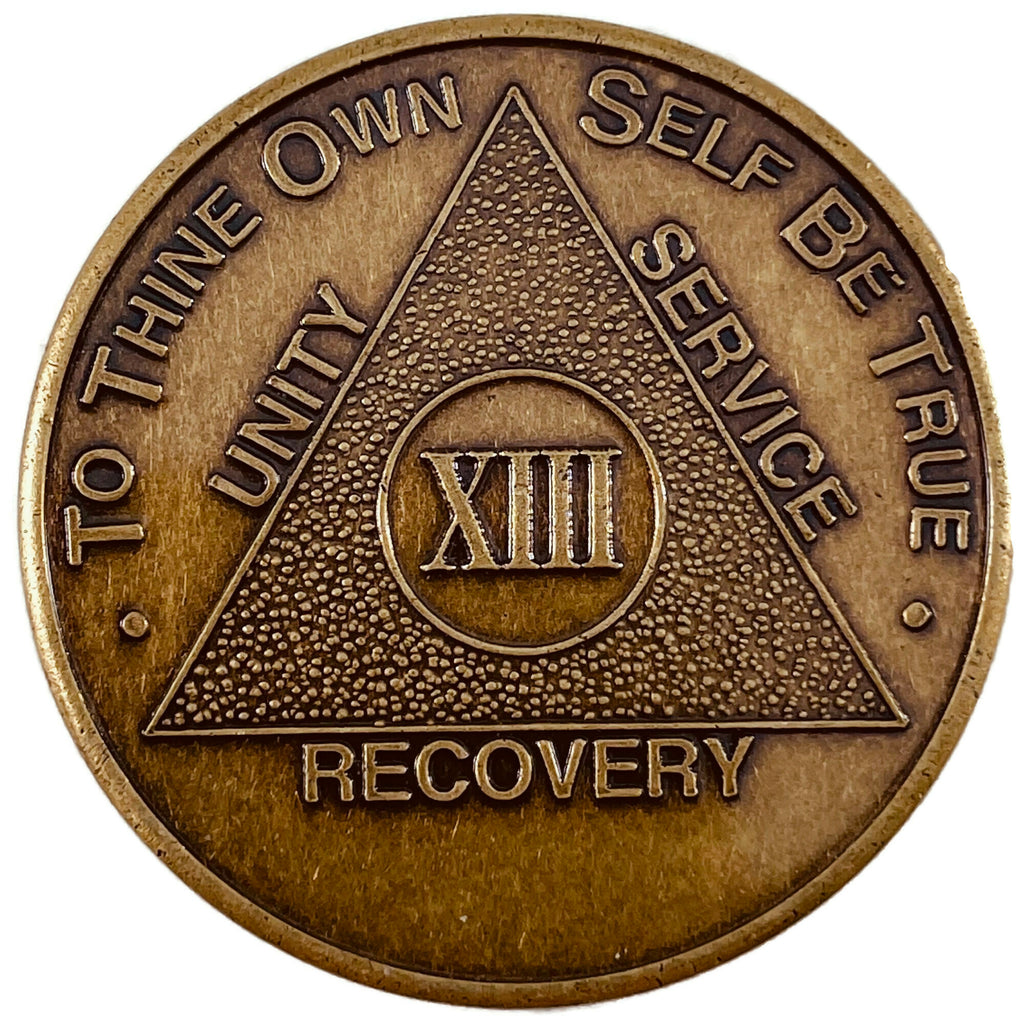 Traditional Bronze AA Meeting Chips - 1 to 60 Year Sobriety Medallions ...