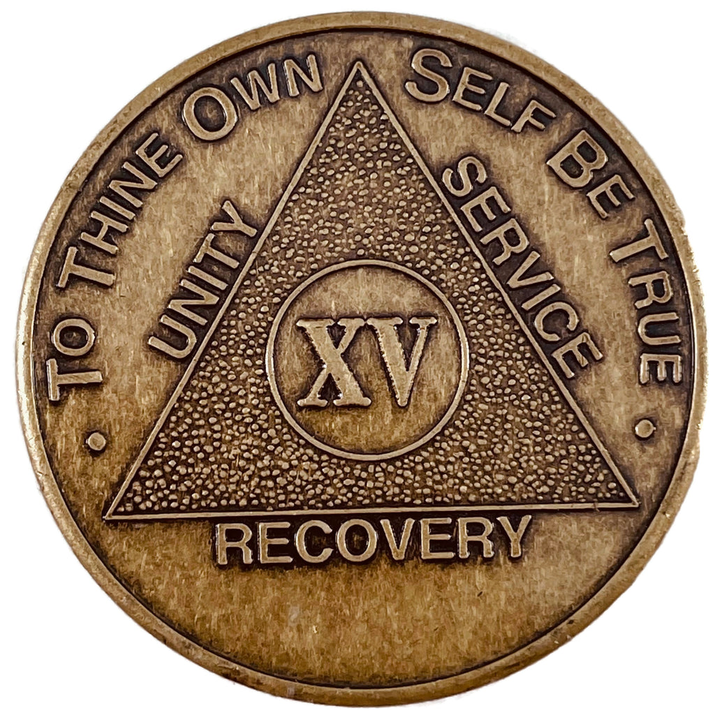 Traditional Bronze AA Meeting Chips - 1 to 60 Year Sobriety Medallions ...