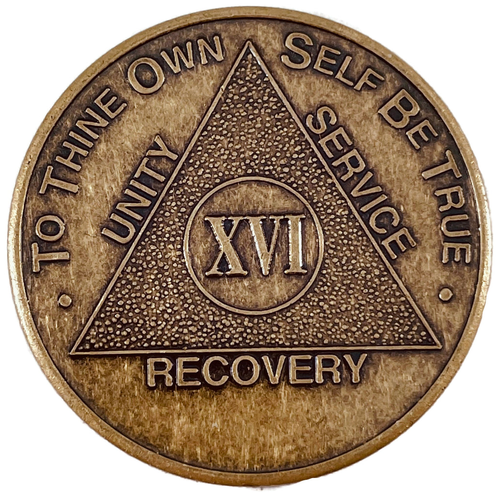 16 Year AA Medallions - Sixteen Year Alcoholics Anonymous Coins and ...