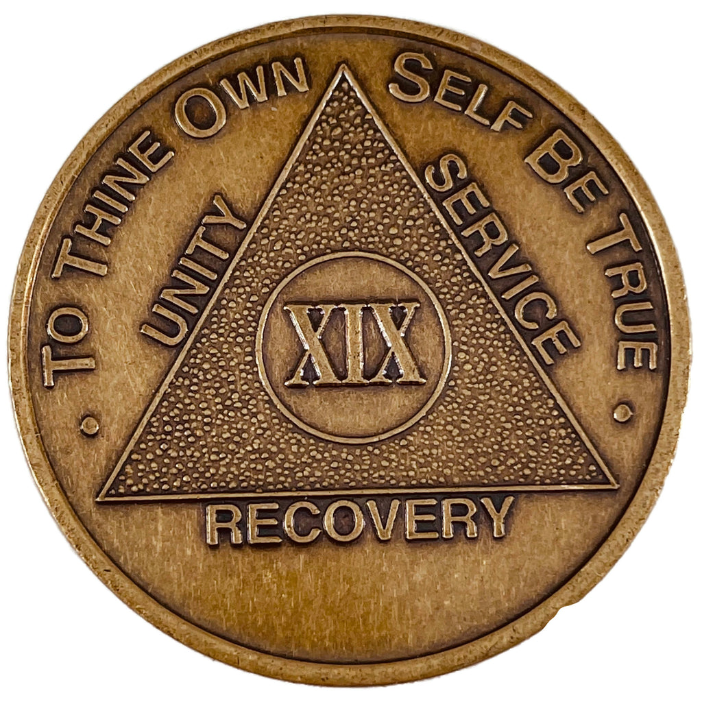 Traditional Bronze AA Meeting Chips - 1 to 60 Year Sobriety Medallions ...