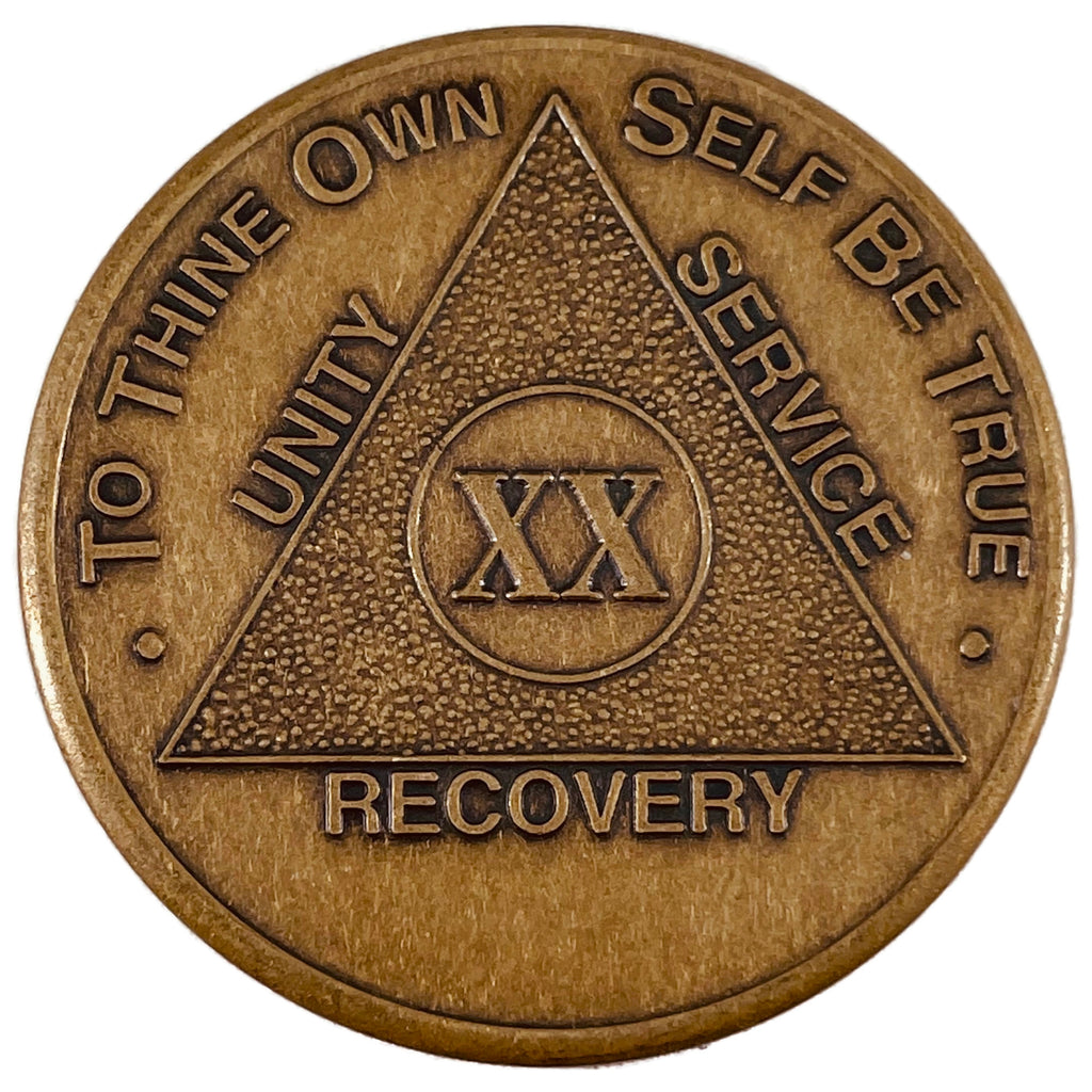 Traditional Bronze AA Meeting Chips - 1 to 60 Year Sobriety Medallions ...