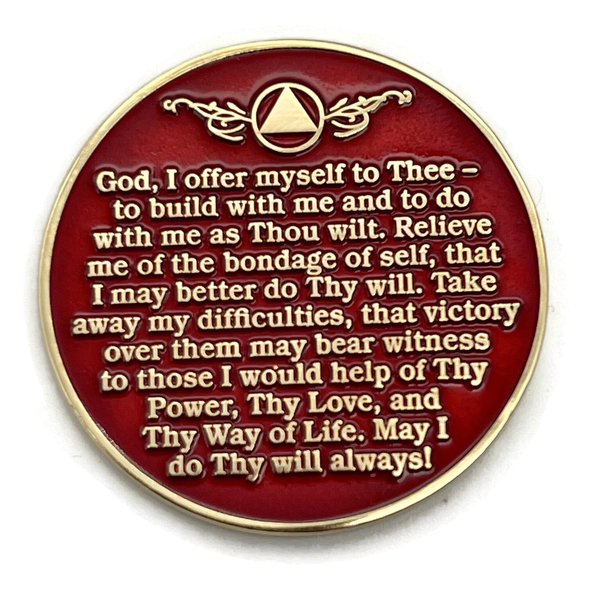 42 Year Twisted Tree of Life AA Medallion/Chip/Coin - Red + Velvet Box ...