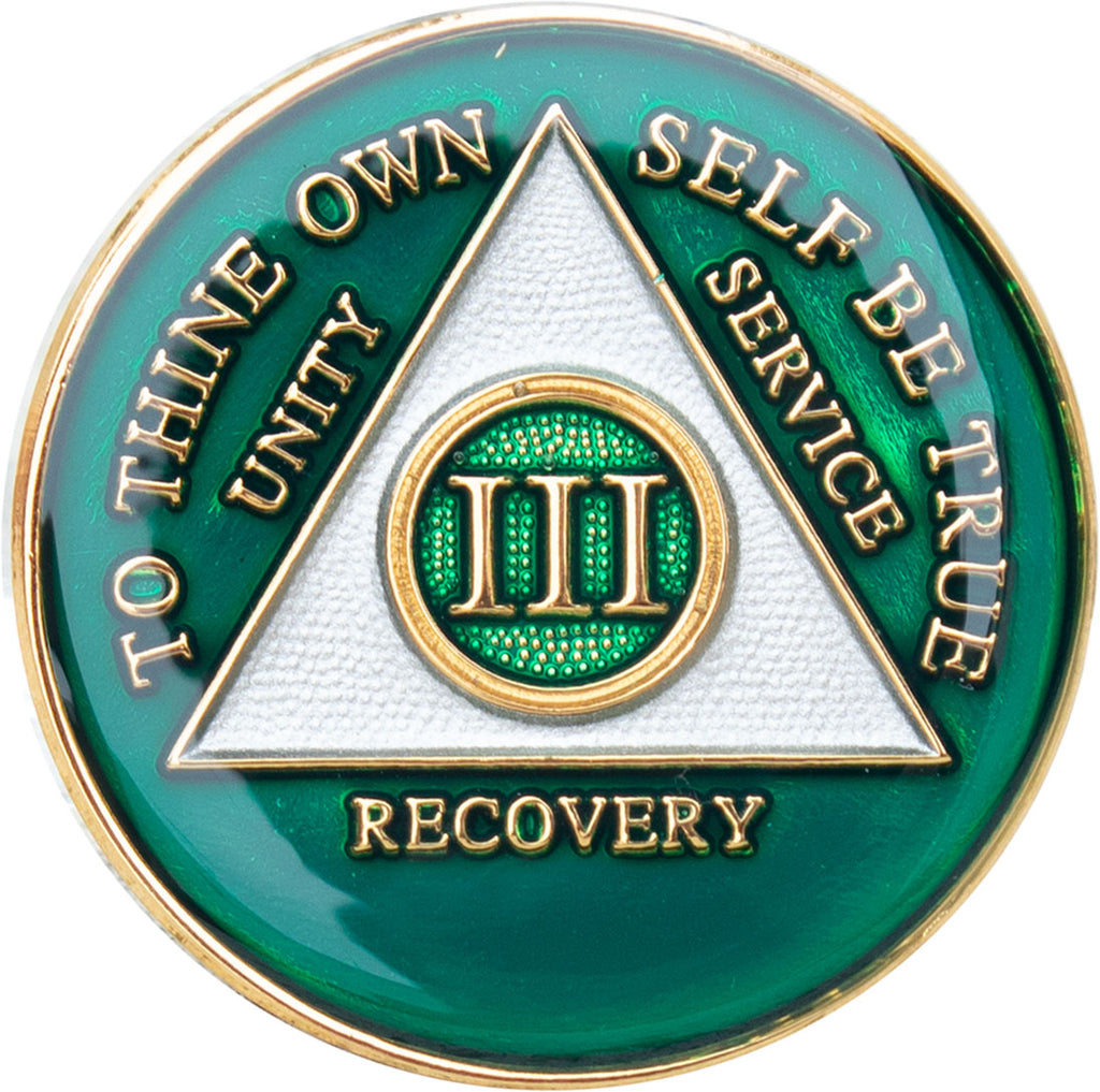 3 Year AA Medallions - Three Year Alcoholics Anonymous Coins and Chips ...