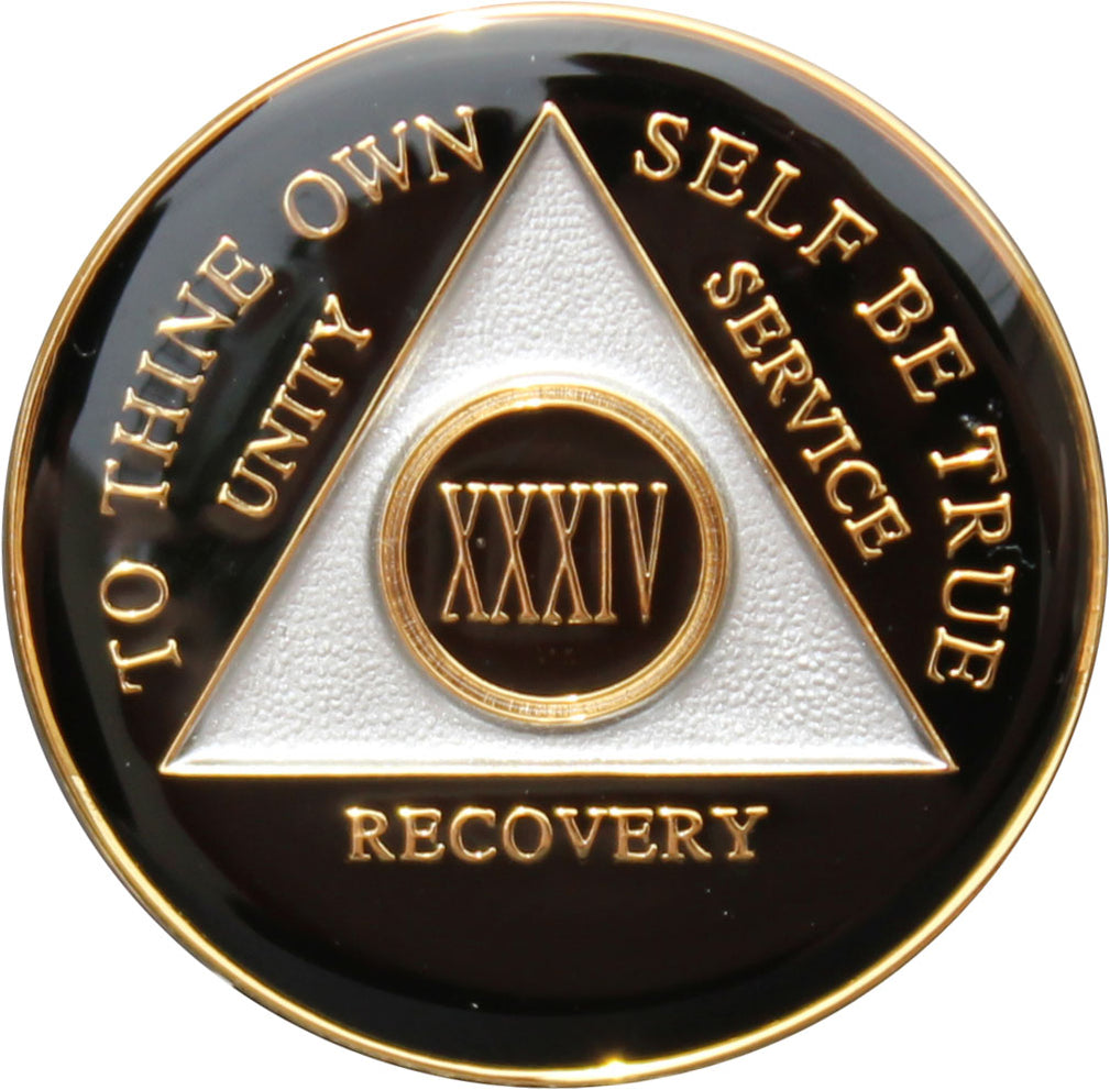 34 Year AA Medallions - Thirty-Four Year Alcoholics Anonymous Coins and ...