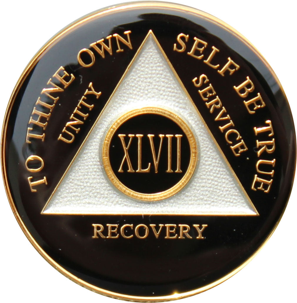 Recovery Mint 47 Year AA Medallion - Tri-Plate Chip/Coin/Token - Black ...